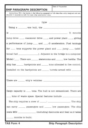 Universal Forms & Charts Listing - Traveller